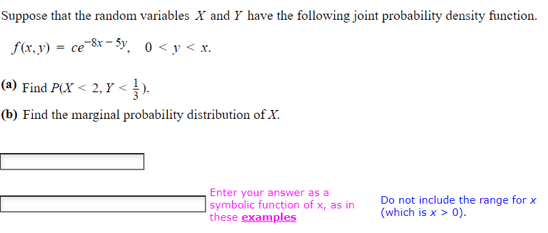 Solved Suppose that the random variables X and Y have the | Chegg.com
