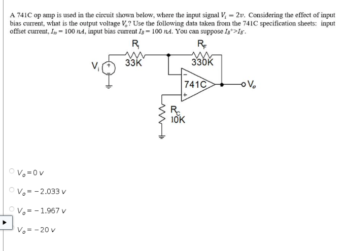Solved A 741C op amp is used in the circuit shown below, | Chegg.com