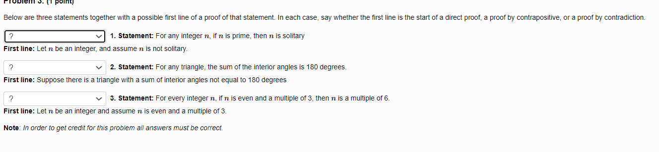 Solved 1. Statement: For any integer n, if n is prime, then | Chegg.com