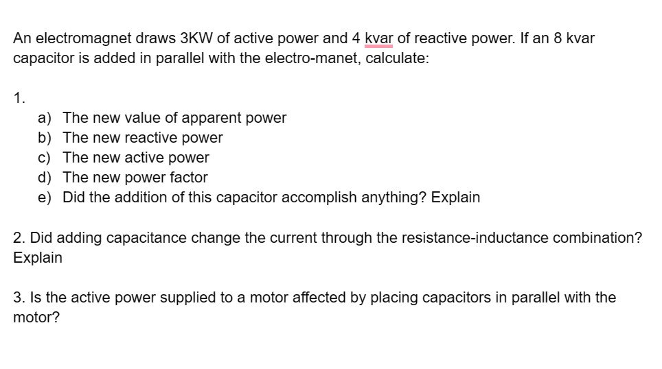 Solved Electrical Engineering questions. Any help would be | Chegg.com