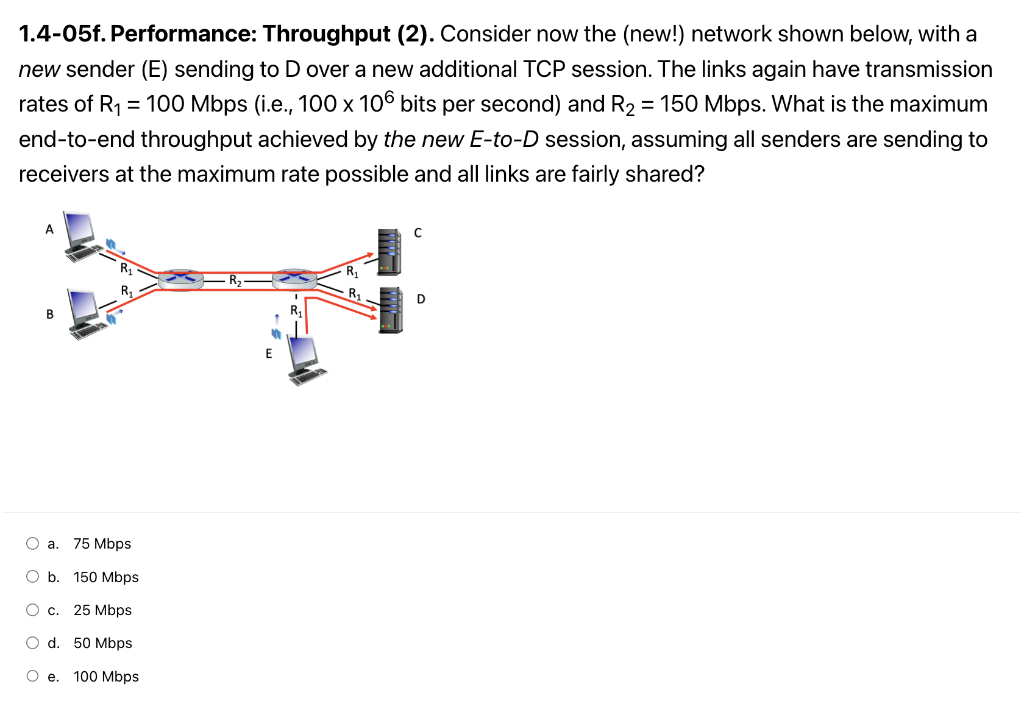 Solved 1.4-05f. Performance: Throughput (2). Consider now | Chegg.com