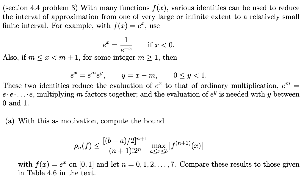 Solved (section 4.4 problem 3) With many functions f(x), | Chegg.com