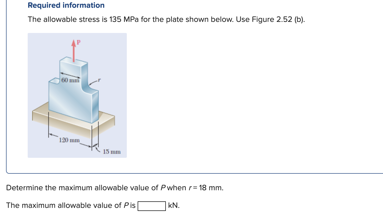 Solved Required information The allowable stress is 135MPa | Chegg.com