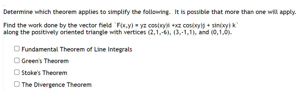 Solved Determine which theorem applies to simplify the | Chegg.com