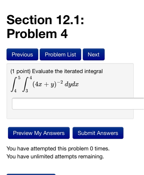 Solved Evaluate the iterated integral integral^5_4 | Chegg.com