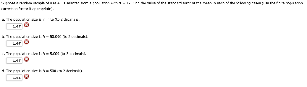 Solved Suppose a random sample of size 46 is selected from a | Chegg.com