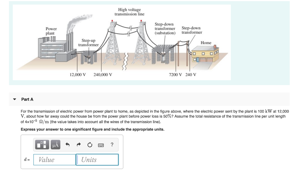 Solved High voltage transmission line Step-down transformer | Chegg.com