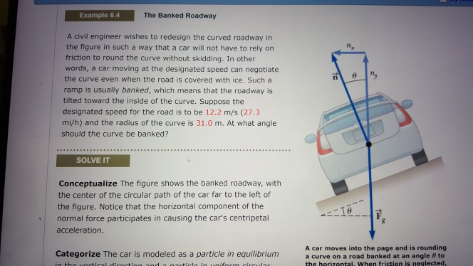 Example 6.4 The Banked Roadway A civil engineer | Chegg.com