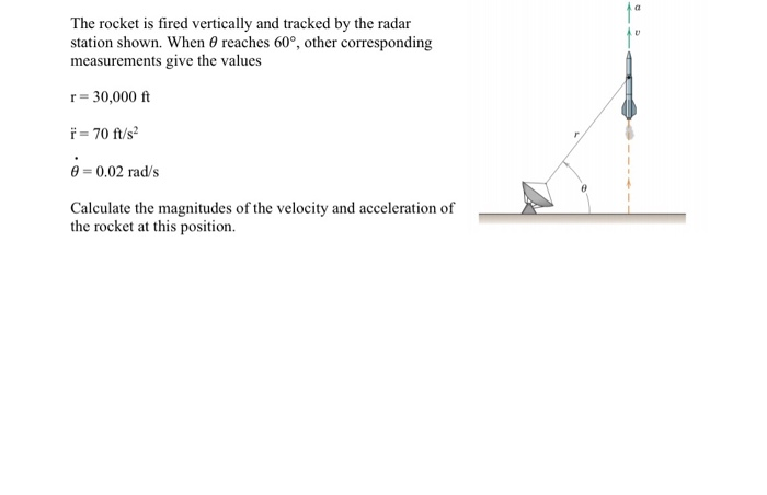 Solved G The rocket is fired vertically and tracked by the | Chegg.com