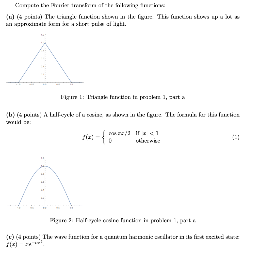 Solved Compute the Fourier transform of the following | Chegg.com