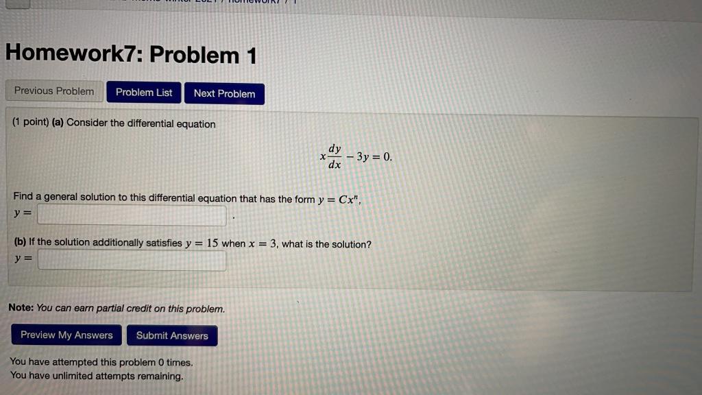 Solved Homework7: Problem 1 Previous Problem Problem List | Chegg.com Solved Homework7: Problem 1 Previous Problem Problem List | Chegg.com