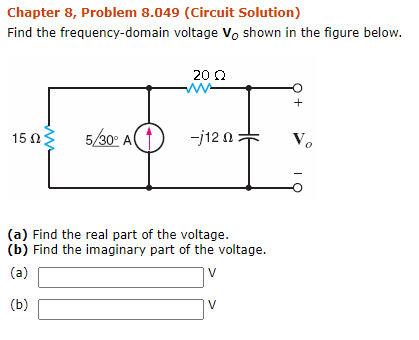 Solved Chapter 8, Problem 8.049 (Circuit Solution) Find the | Chegg.com
