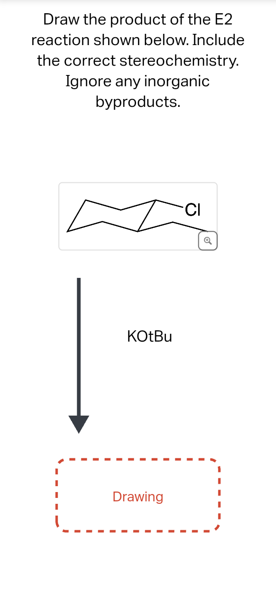 Solved Draw the product of the E2 reaction shown below. | Chegg.com