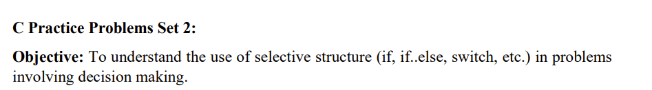 Solved C Practice Problems Set 2: Objective: To understand | Chegg.com