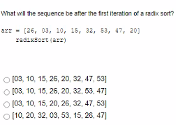 Solved What will the sequence be after the first iteration | Chegg.com