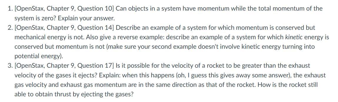 Solved 1. [OpenStax, Chapter 9, Question 10] Can objects in | Chegg.com