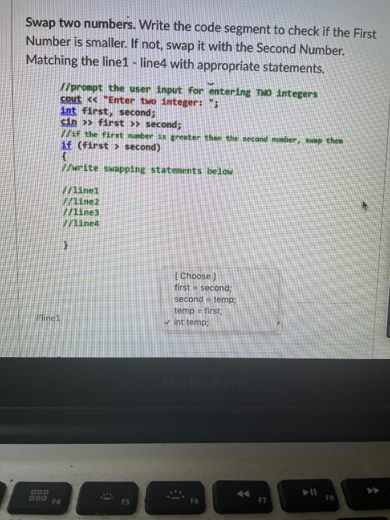 Solved Swap two numbers. Write the code segment to check if | Chegg.com