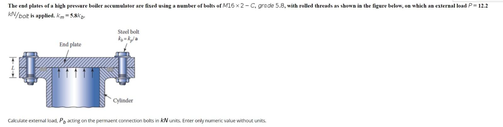 Solved The end plates of a high pressure boiler accumulator | Chegg.com