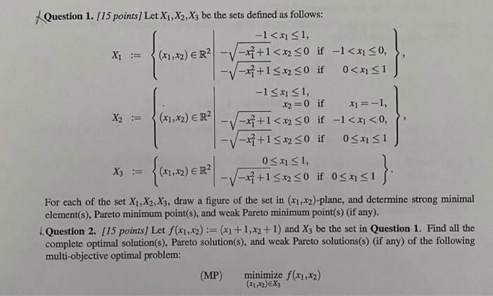 Question 1. [15 points) Let X,X2,X; be the sets | Chegg.com
