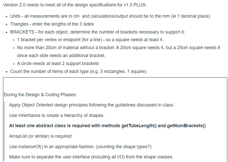 Solved I need these specifications add to this java | Chegg.com