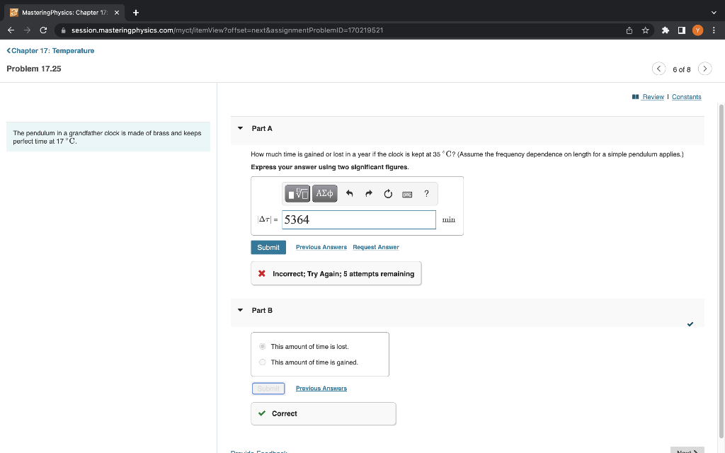 Solved MasteringPhysics: Chapter 17: X + C | Chegg.com