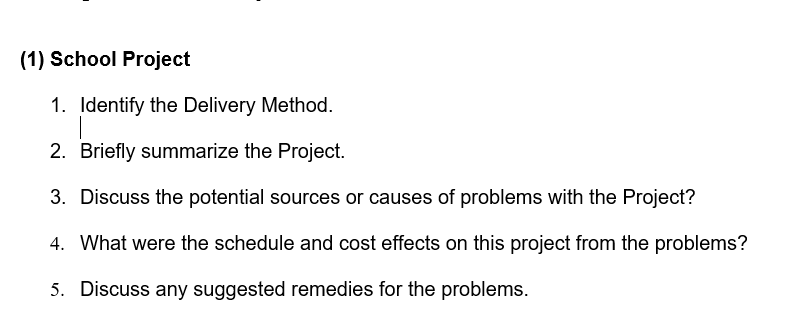 Solved School Project Delivery system. The first project | Chegg.com