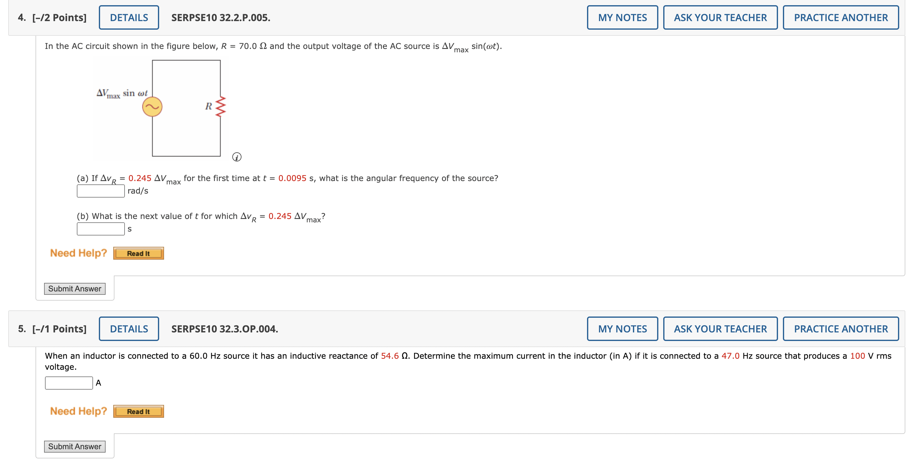 Solved In the AC circuit shown in the figure below, R=70.0Ω | Chegg.com