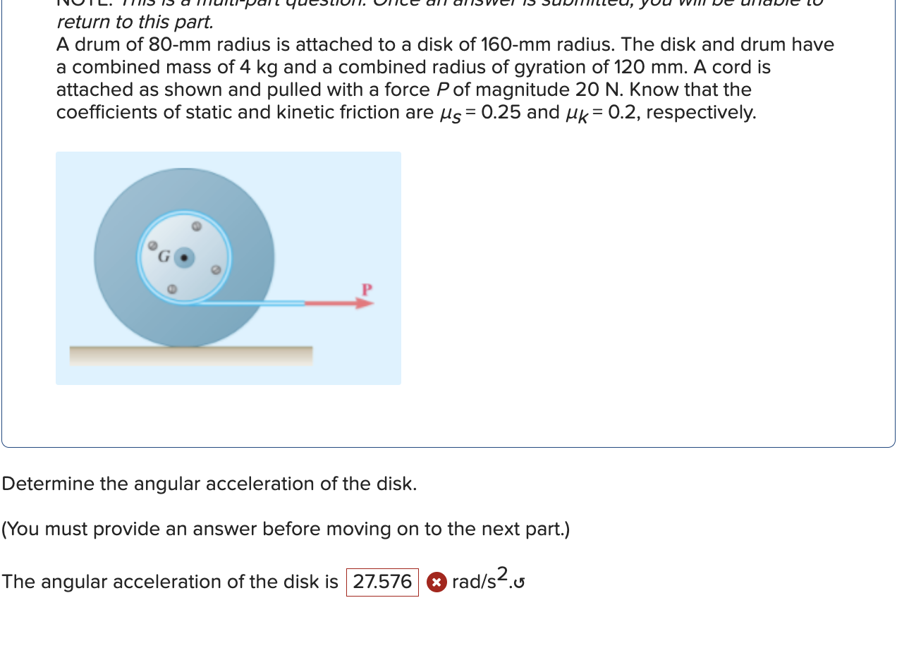 Solved return to this part. A drum of 80−mm radius is | Chegg.com