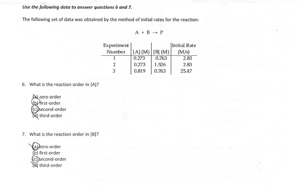 Solved Use the following data to answer questions 6 and 7 | Chegg.com