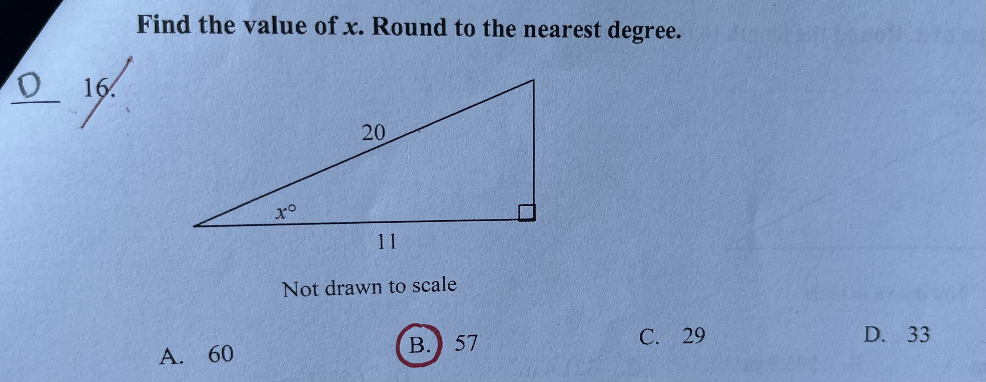 Solved Find the value of x. Round to the nearest tenth. Not | Chegg.com