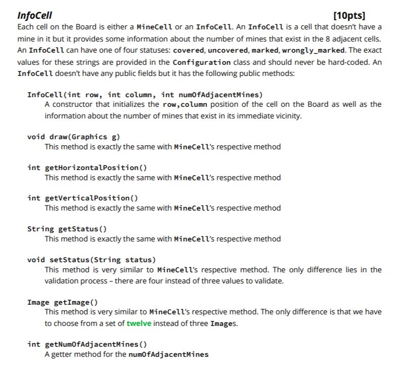 Solved InfoCell [10pts] Each cell on the Board is either a | Chegg.com