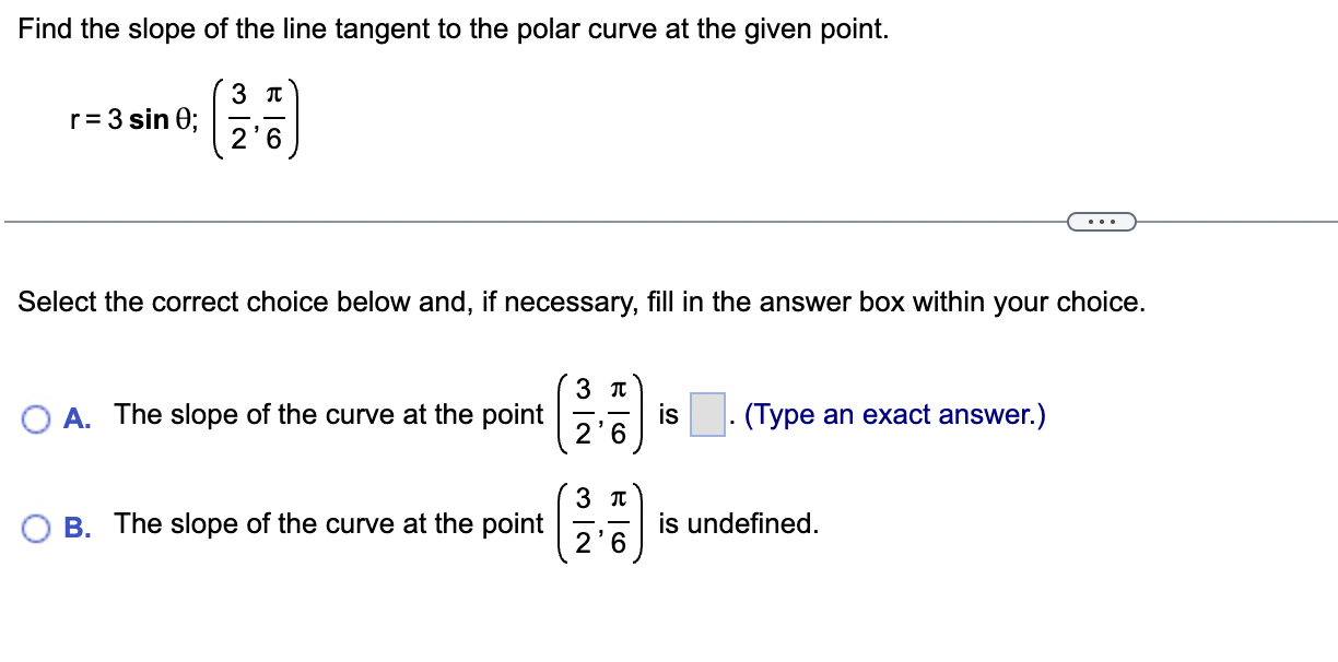 Solved Find the slope of the line tangent to the polar curve | Chegg.com
