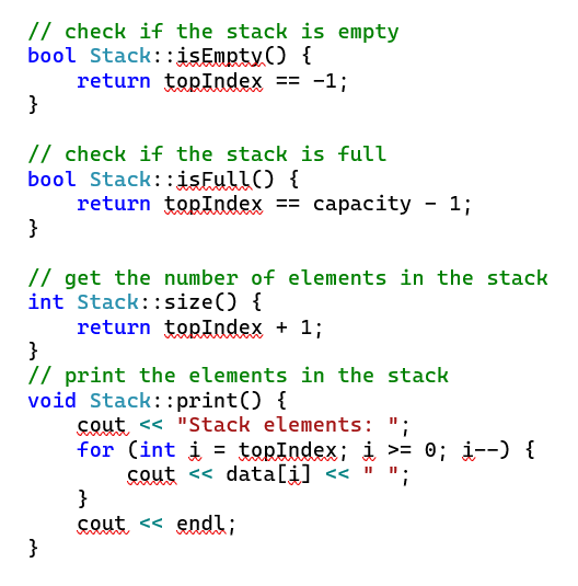 Solved From our expert: The stack defined has int* data | Chegg.com
