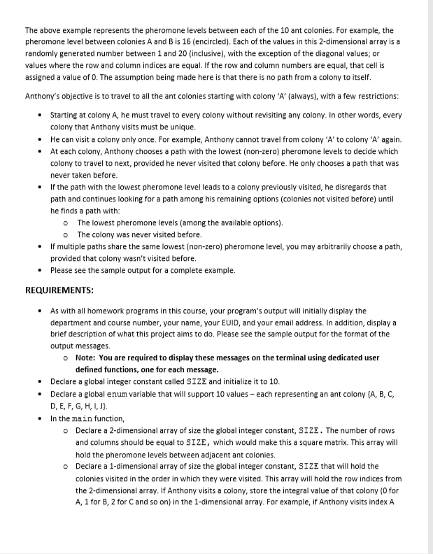 Solved PROGRAM DESCRIPTION: The purpose of this project is | Chegg.com