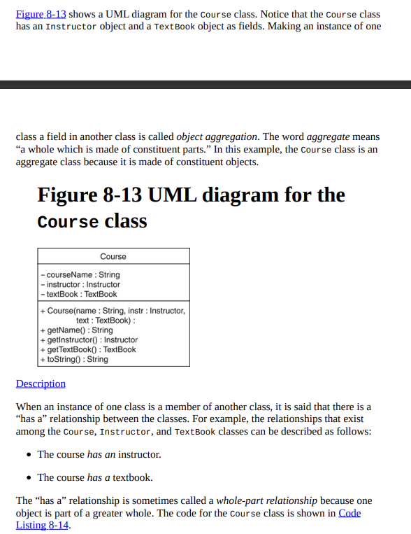 Solved Description Code Listing 8-13 (TextBook.java) 2 5 | Chegg.com