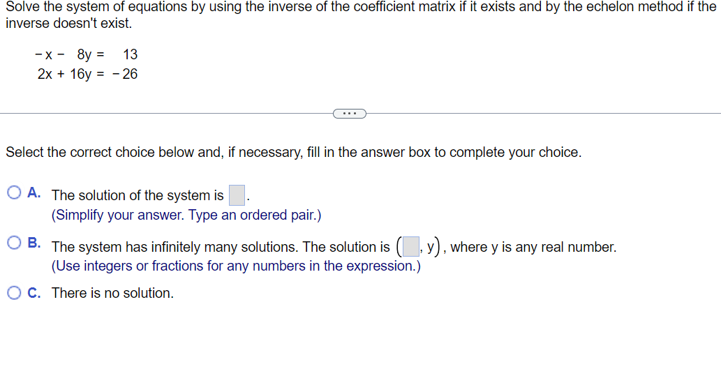 Solved Solve the system of equations by using the inverse of | Chegg.com