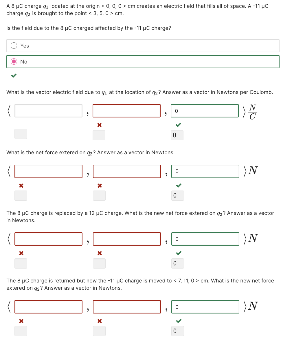 Solved A 8μC charge q1 located at the origin cm | Chegg.com
