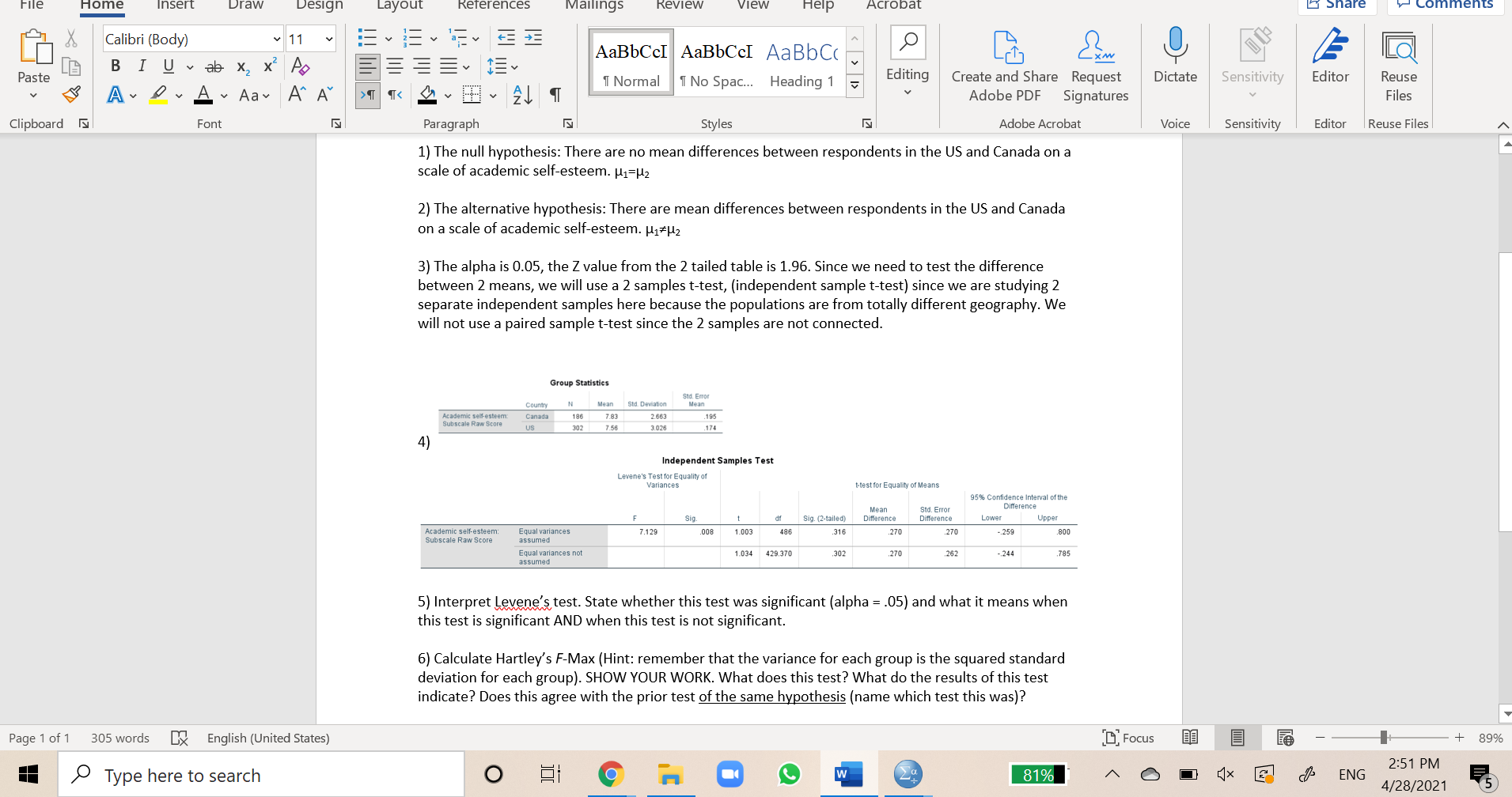 Solved File Home Insert Draw Design Layout References | Chegg.com