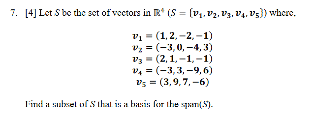 Solved [4] Let S be the set of vectors in | Chegg.com