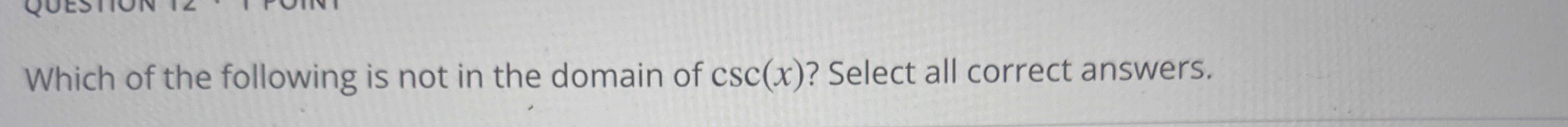 Solved Which of the following is not in the domain of | Chegg.com