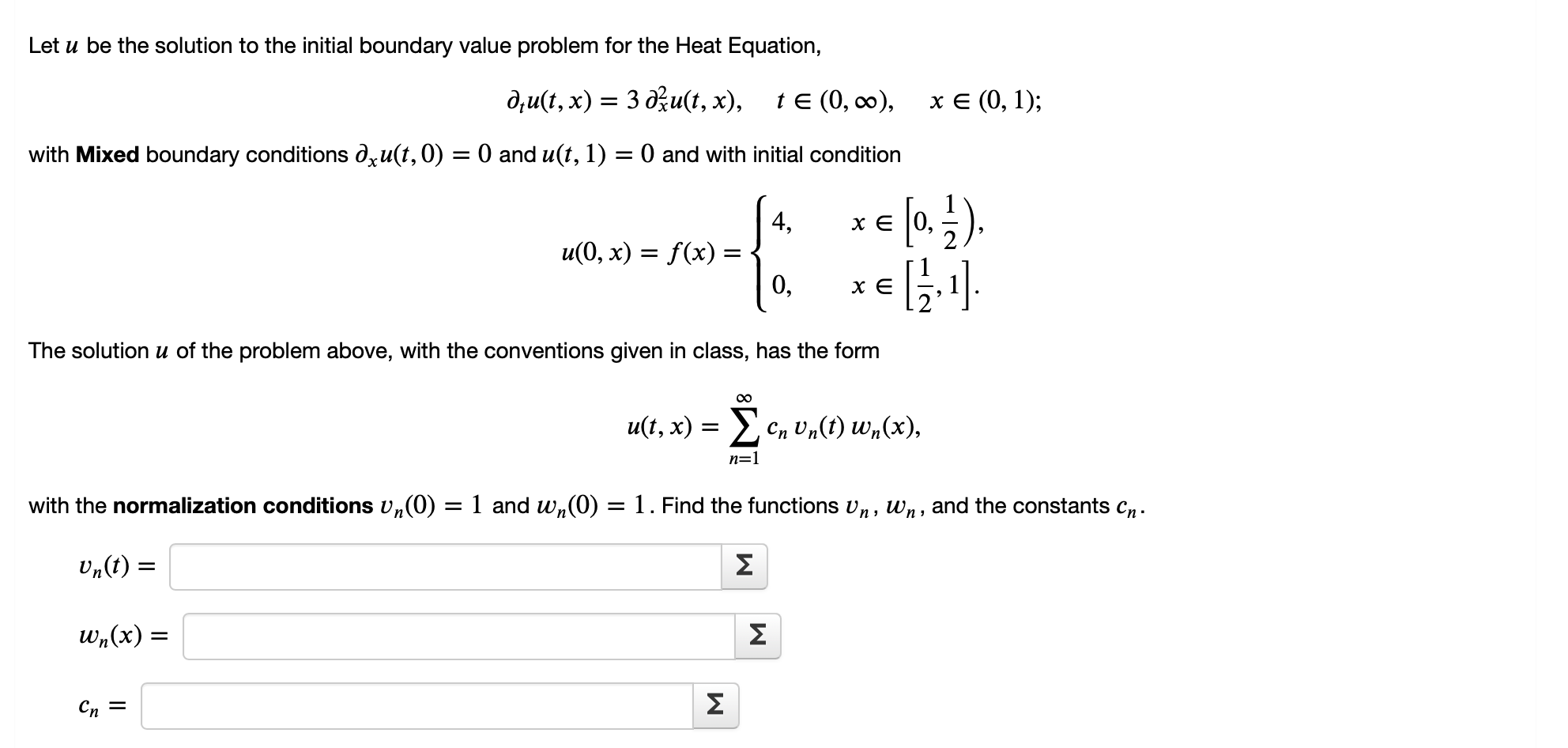 Solved Let U Be The Solution To The Initial Boundary Value