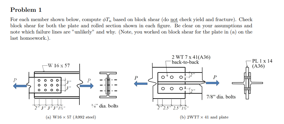 Solved Problem 1 For each member shown below, compute OT, | Chegg.com