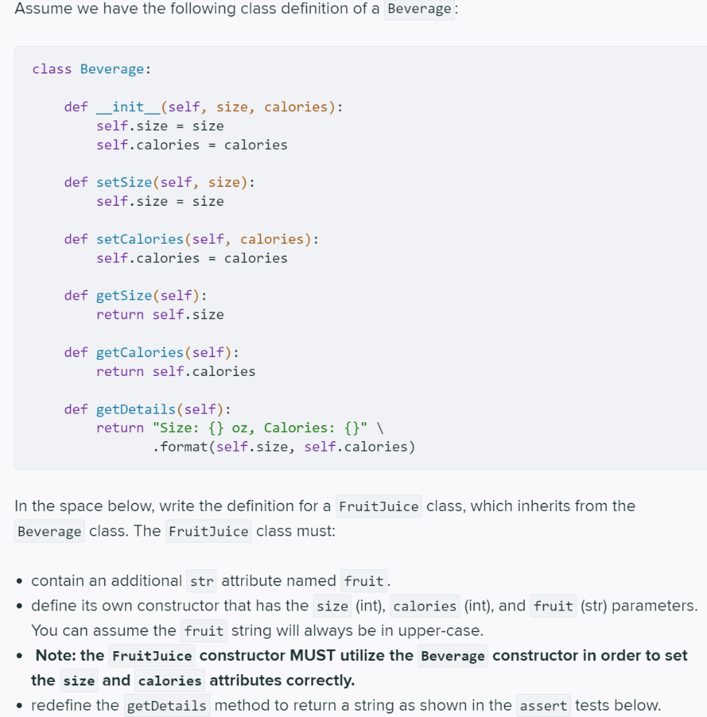 Solved Assume we have the following class definition of a | Chegg.com