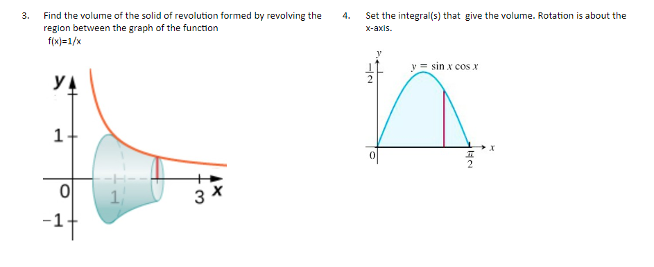 Solved 3. 4. Find the volume of the solid of revolution | Chegg.com