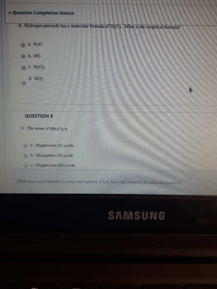 Solved Question Completion Status: 8. Hydrogen peroxide has | Chegg.com