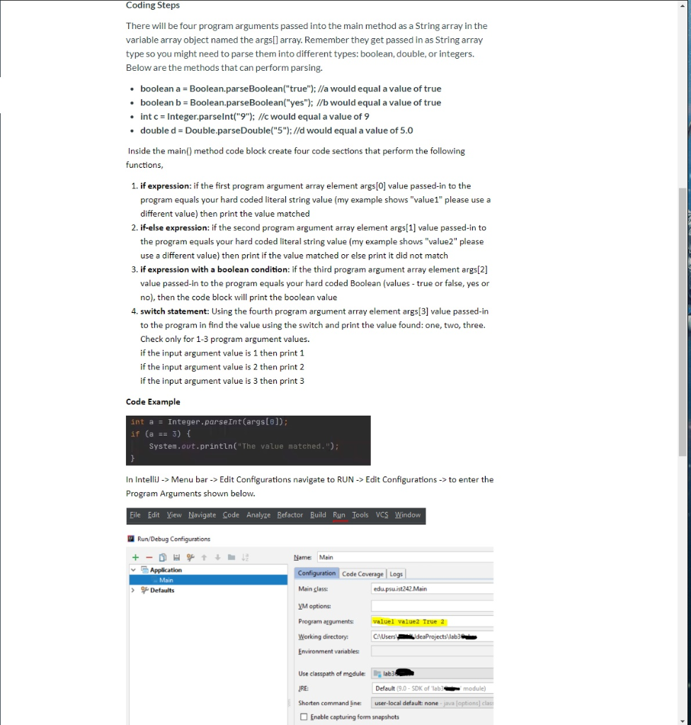 Solved Coding Steps There will be four program arguments | Chegg.com