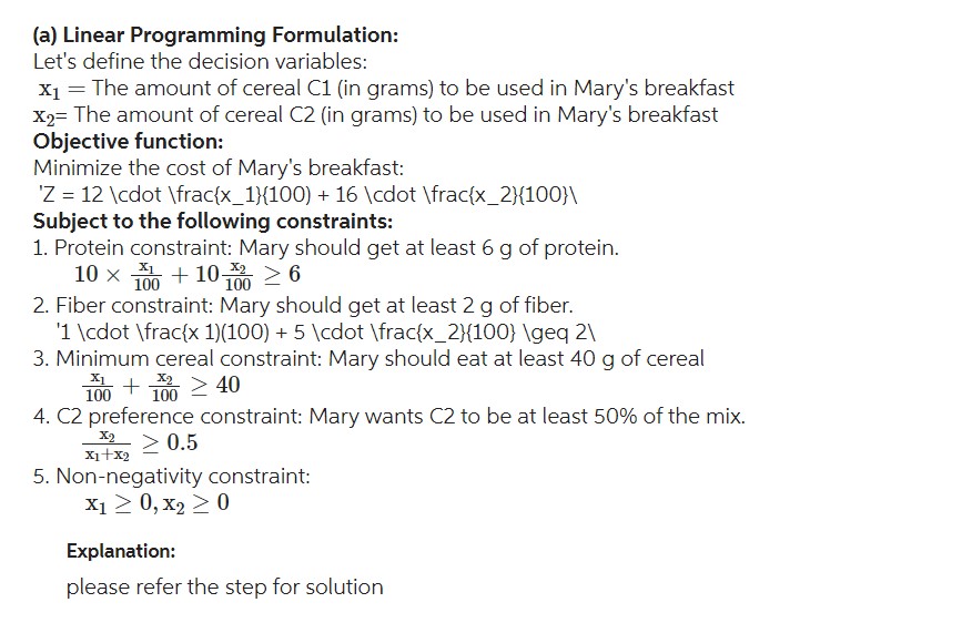 Solved A Linear Programming Formulation Lets Define The 0664