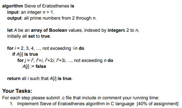 Solved algorithm Sieve of Eratosthenes is input: an integer | Chegg.com
