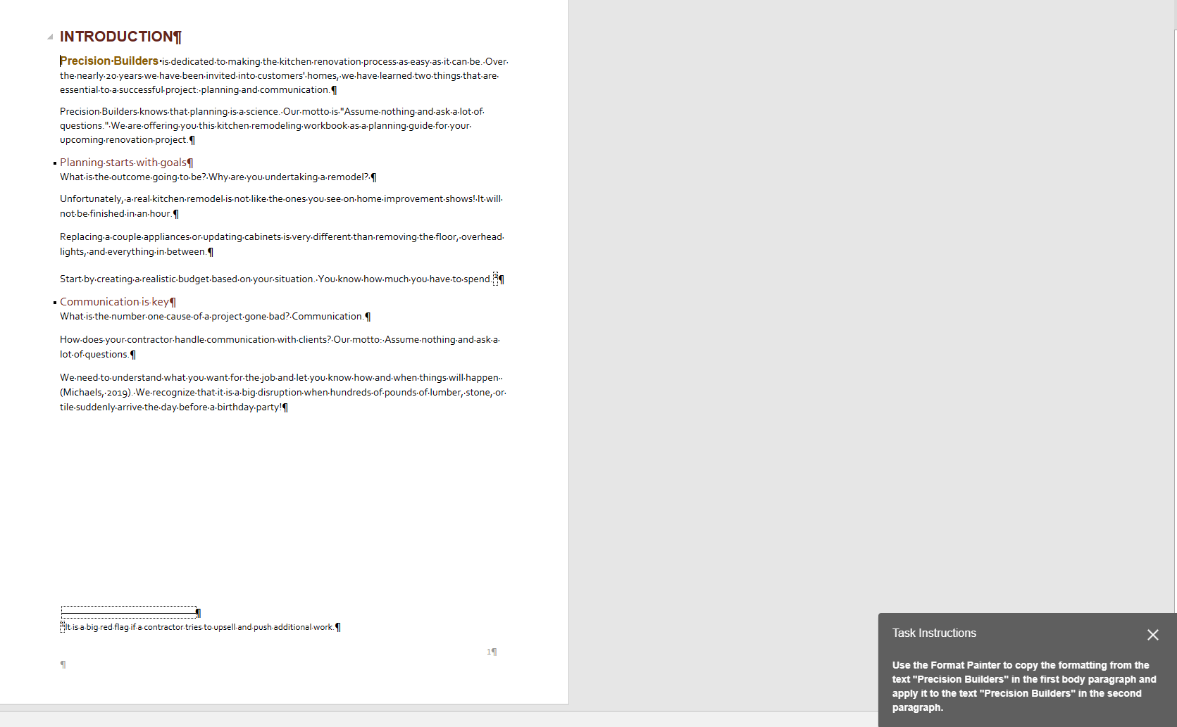 Use the Format Painter to copy the formatting from | Chegg.com