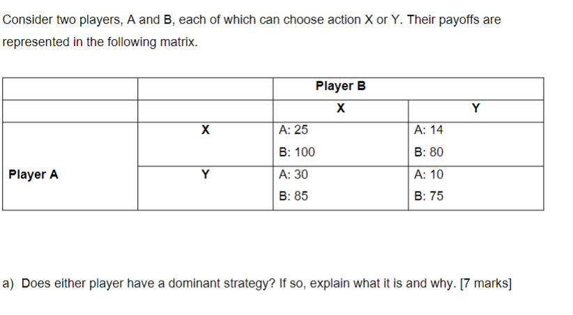 Solved Consider two players, A and B, ﻿each of which can | Chegg.com